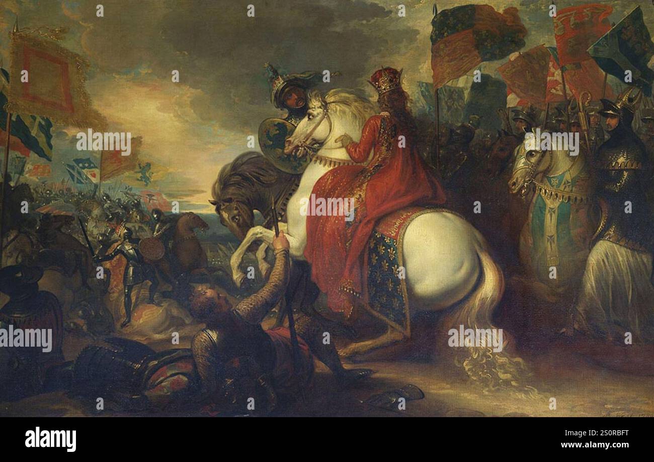 Queen Philippa at the Battle of Neville's Cross, 1789 Benjamin West ...