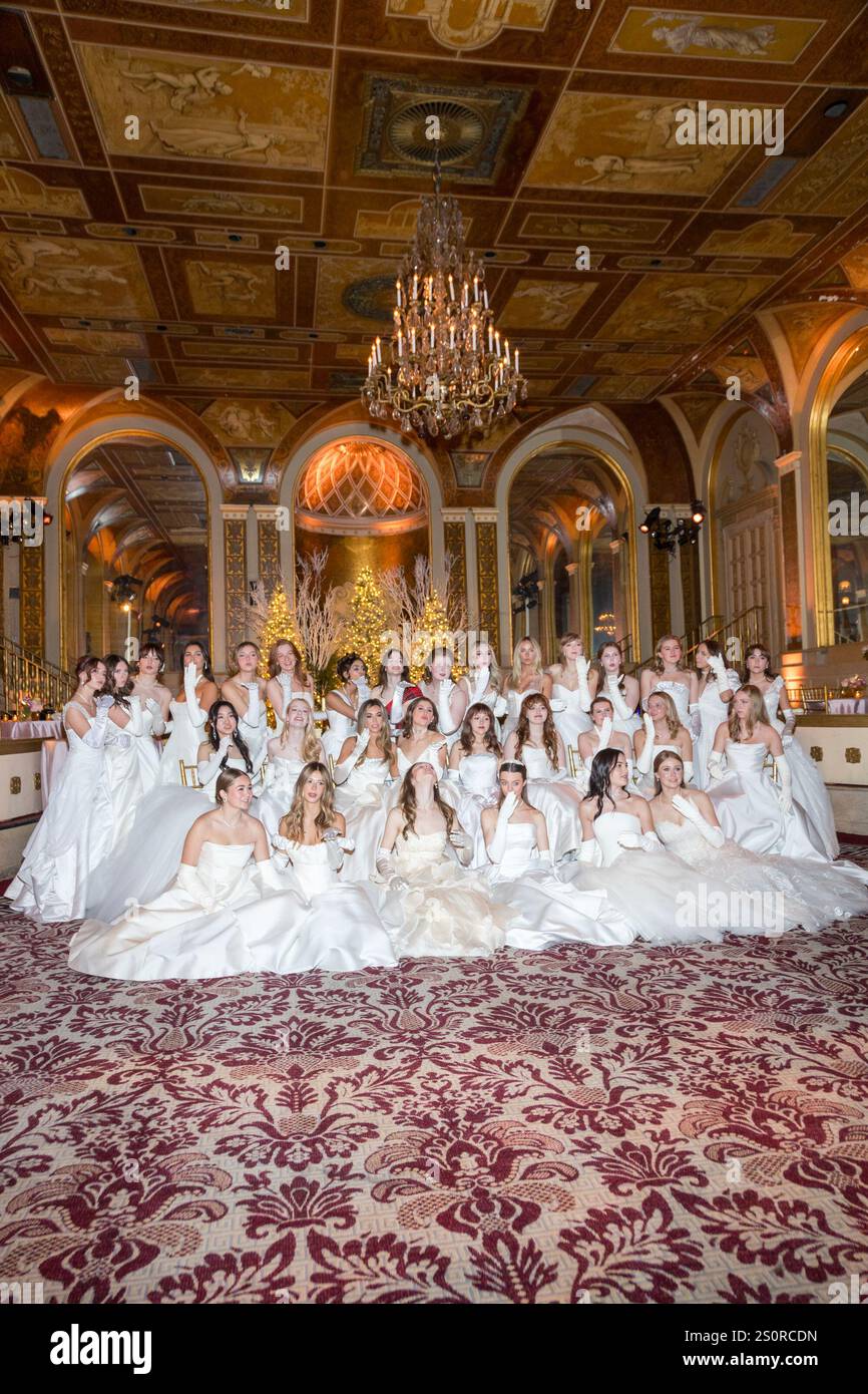 New York, NY, USA. 28th Dec, 2024. Debutantes pose for a group shot at ...