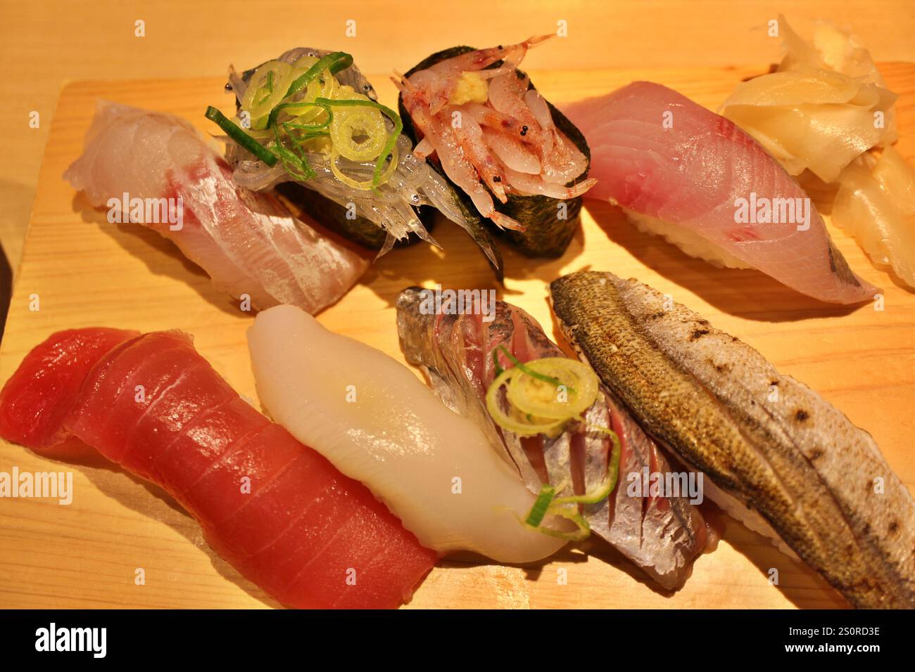 Japanese cuisine: nigiri-zushi lunch plate in Numazu, Japan Stock Photo ...