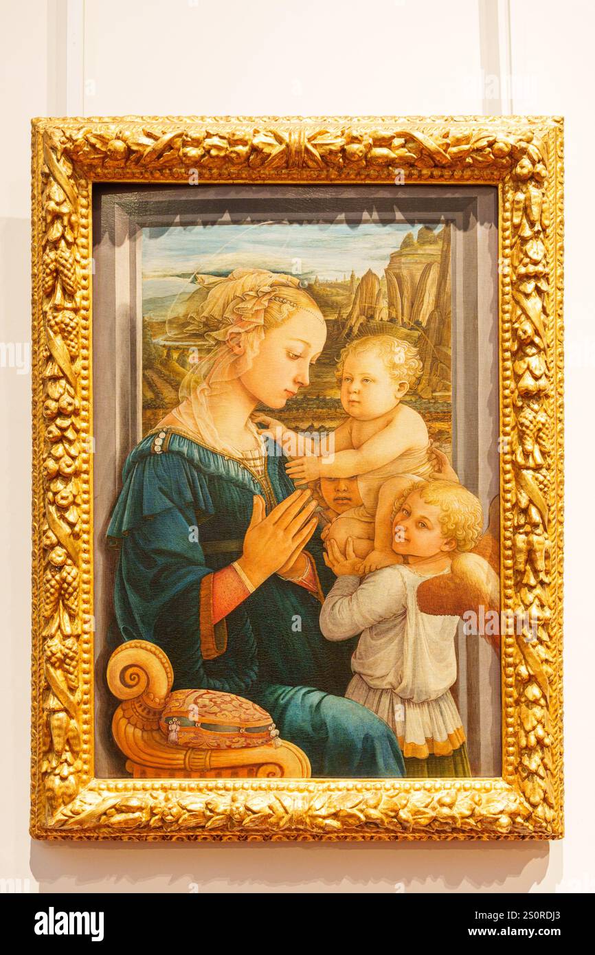 Florence, Italy, January 4, 2024: Madonna and child. Filippo Lippi Stock Photo - Alamy