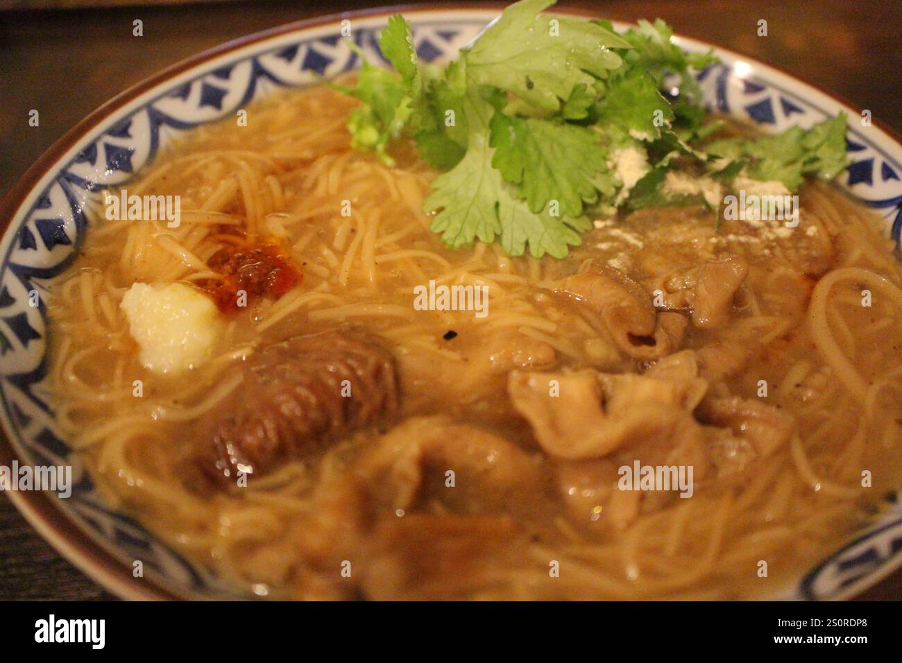 Taiwanese cuisine: misua noodles with pork intestines and coriander ...