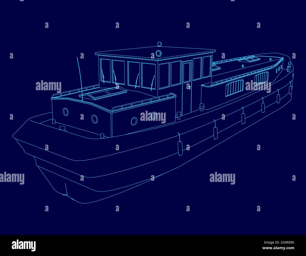 Blue boat contour. Vector illustration Stock Vector Image & Art - Alamy