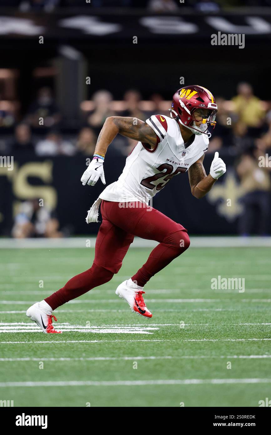 Washington Commanders cornerback Benjamin St-Juste (25) runs a route ...