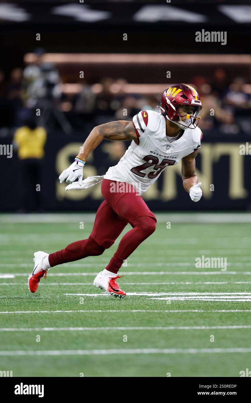 Washington Commanders cornerback Benjamin St-Juste (25) runs a route ...