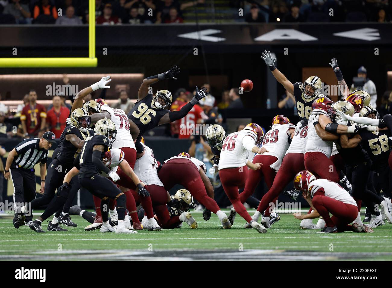New Orleans Saints defensive end Carl Granderson (96) attempts to block ...