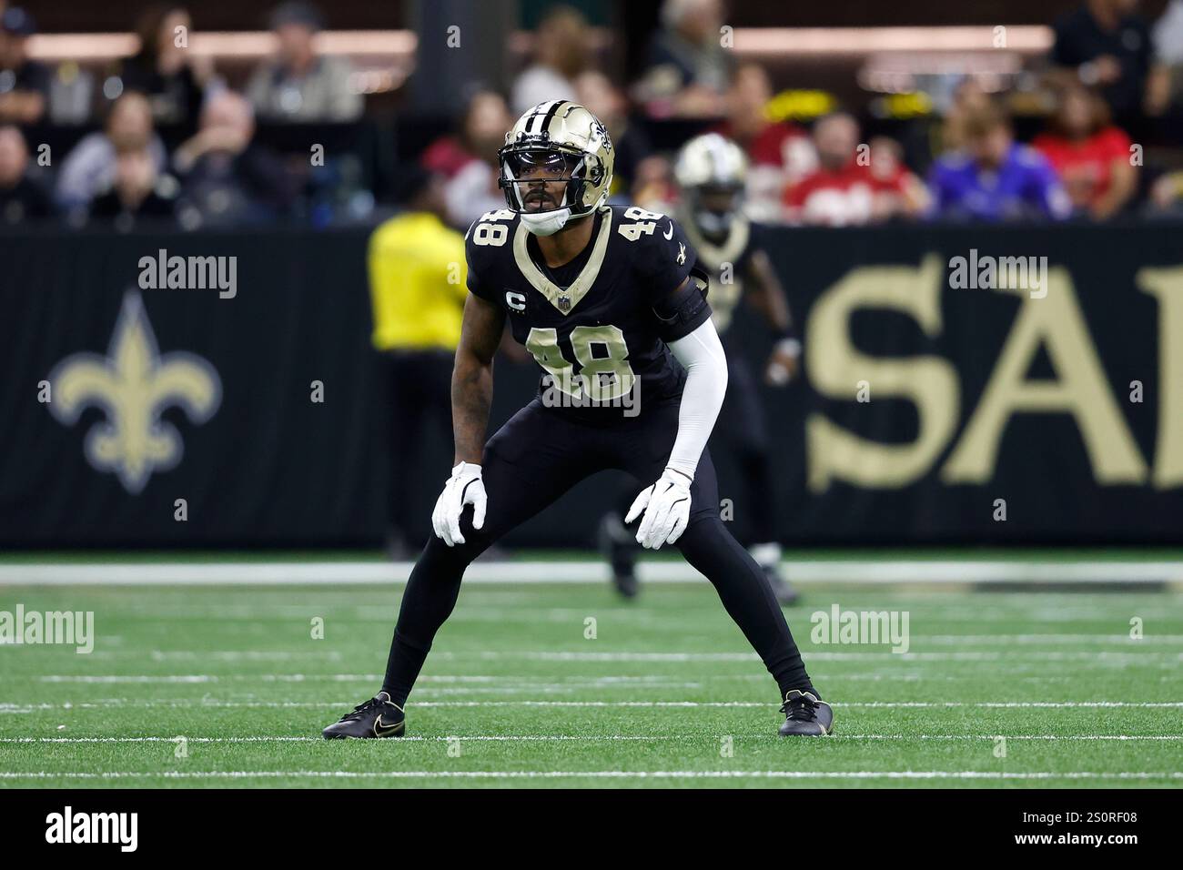 New Orleans Saints safety J.T. Gray (48) defends during an NFL football ...