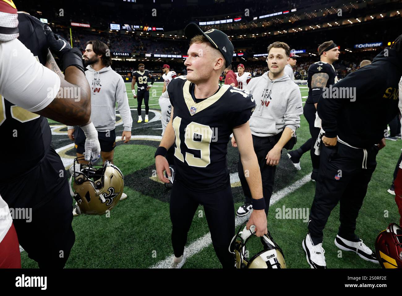 New Orleans Saints place kicker Blake Grupe (19) after an NFL football ...