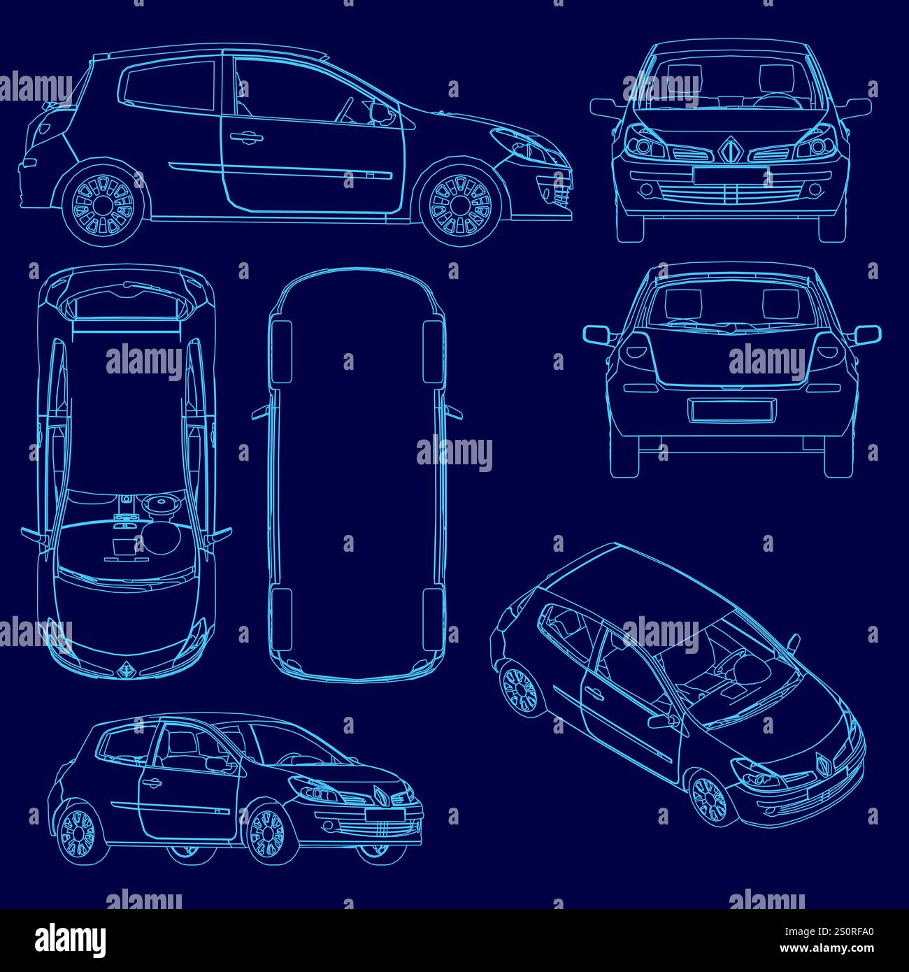 Car sedan contour outline Stock Vector Images - Alamy