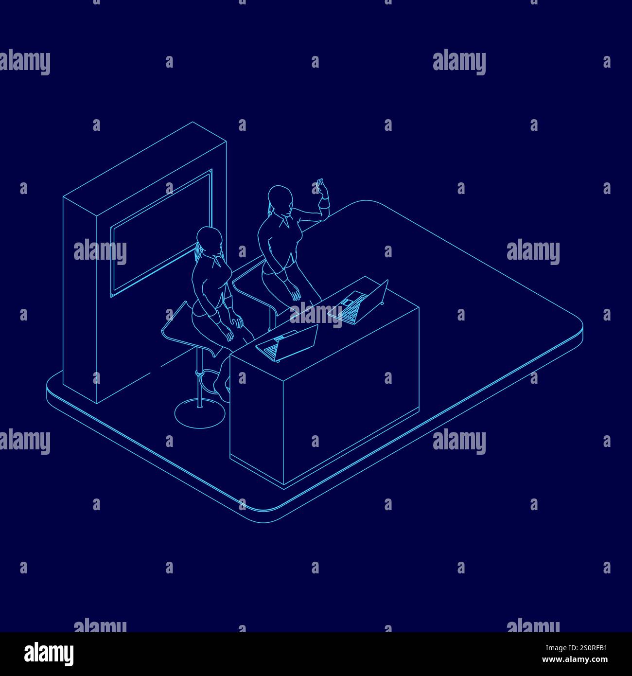 Isometric scene two people hi-res stock photography and images - Alamy