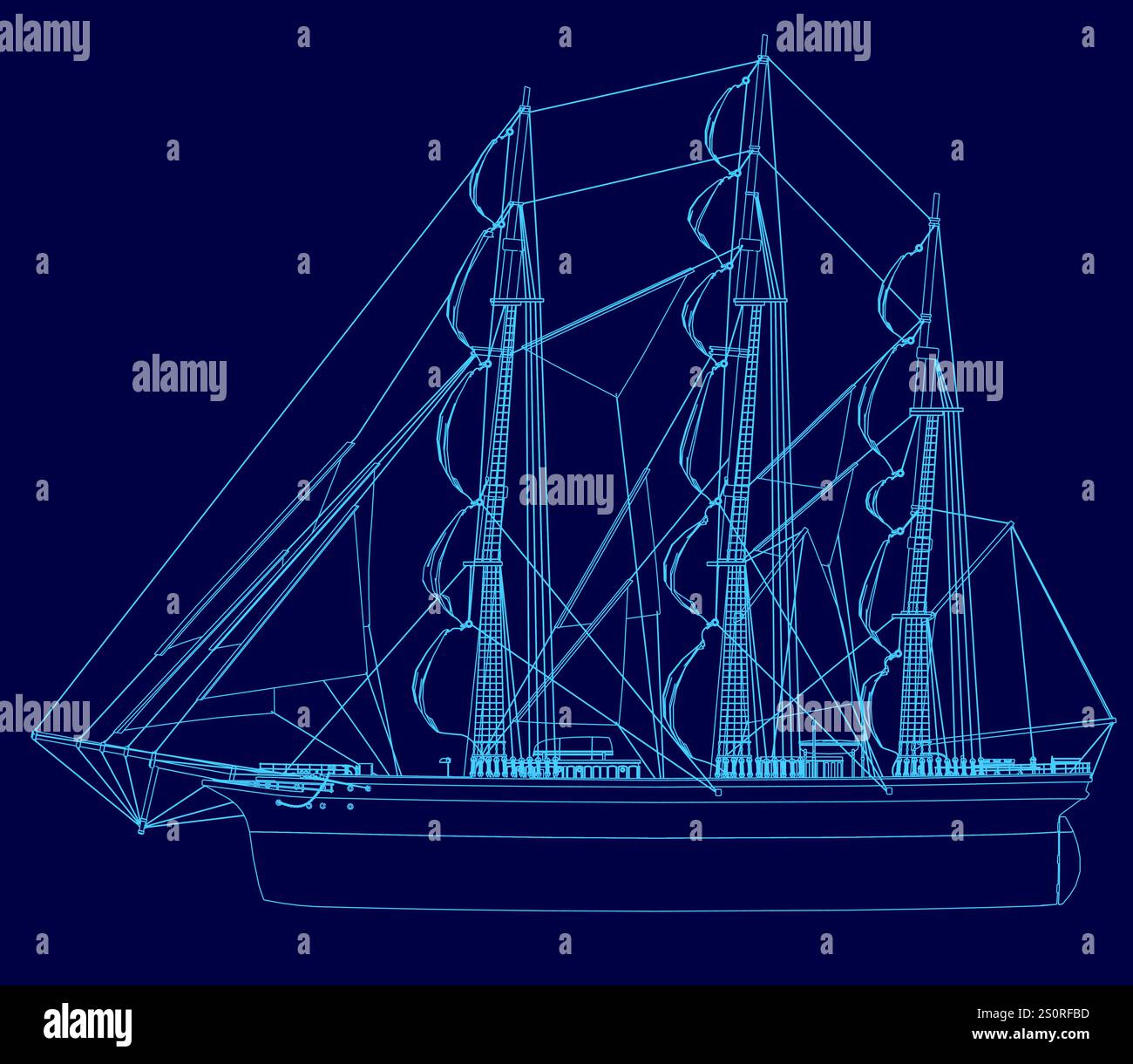 Peaceful boat sailing on Stock Vector Images - Alamy