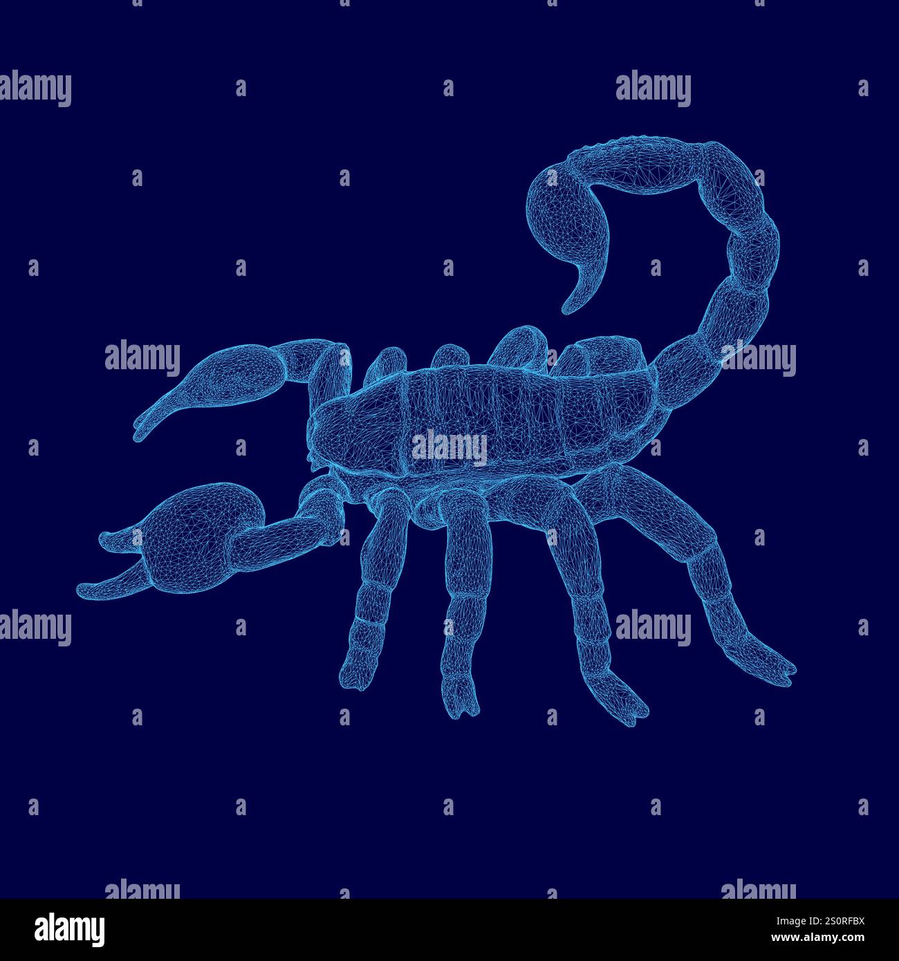 Blue image of a scorpion. The image is a drawing of a scorpion Stock ...