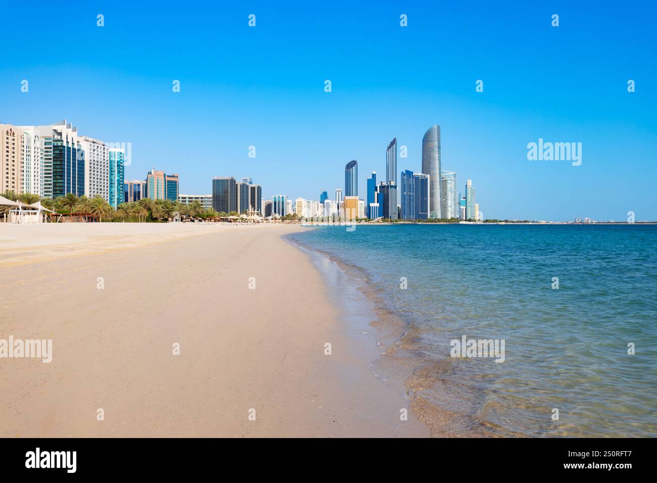 Beauty Corniche Beach in Abu Dhabi. Abu Dhabi is the capital city of ...