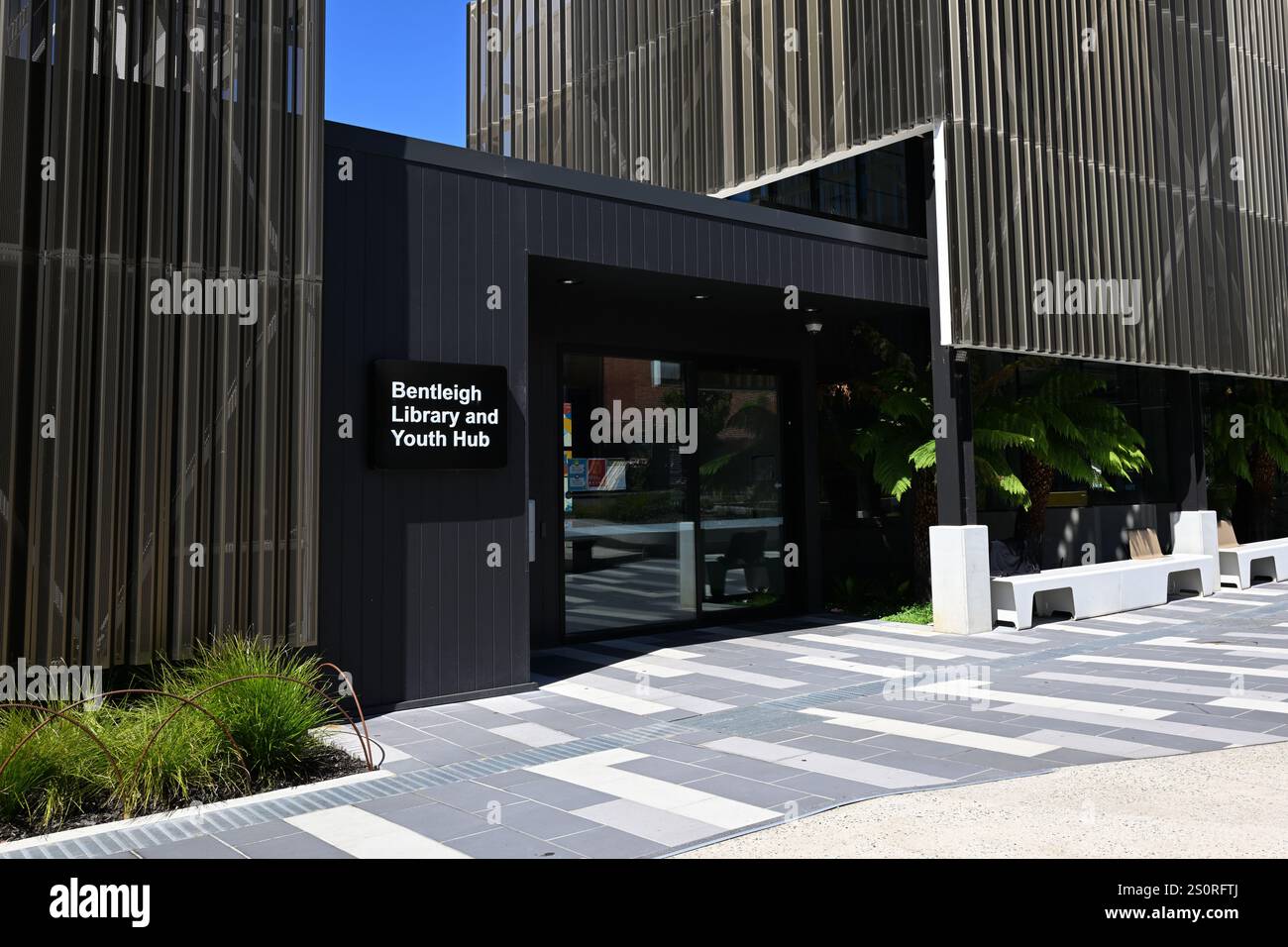 Entrance to the new Bentleigh Library and Youth Hub, operated by the ...