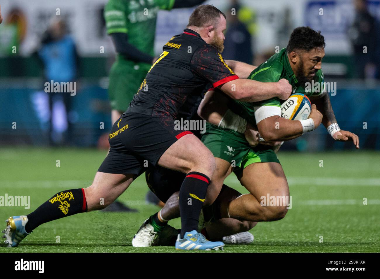 Galway, Ireland. 29th Dec, 2024. Bundee Aki of Connacht and Andrew ...