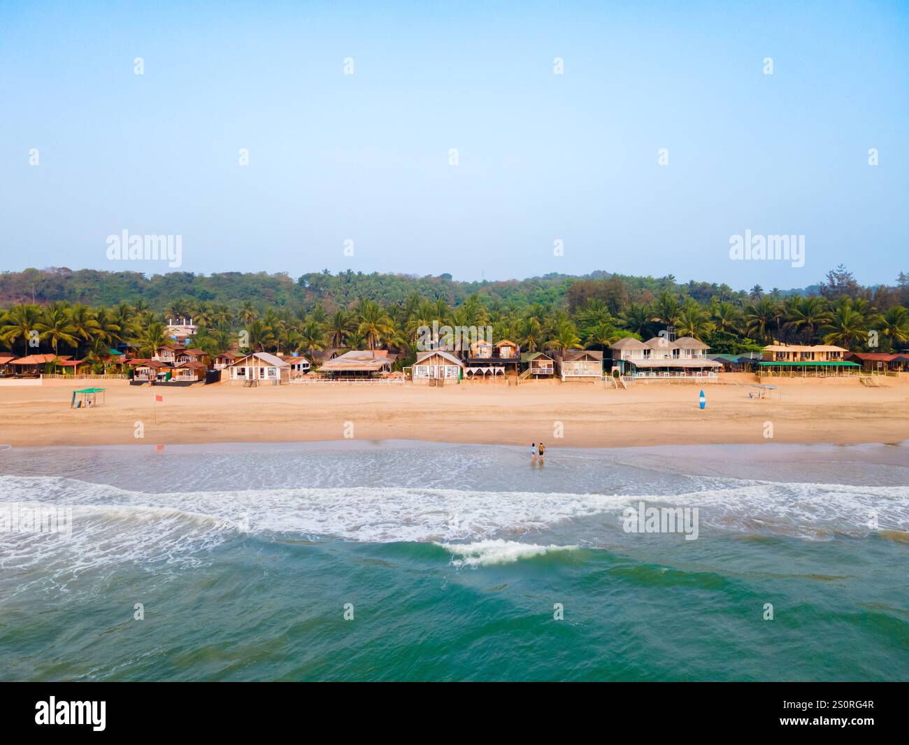 Agonda Beach aerial panoramic view. Agonda Beach is a public beach ...