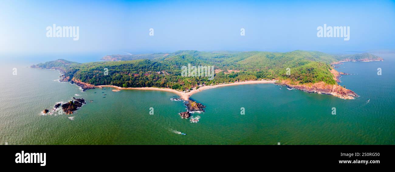 Om Beach aerial panoramic view. Om Beach is a major tourist attraction ...