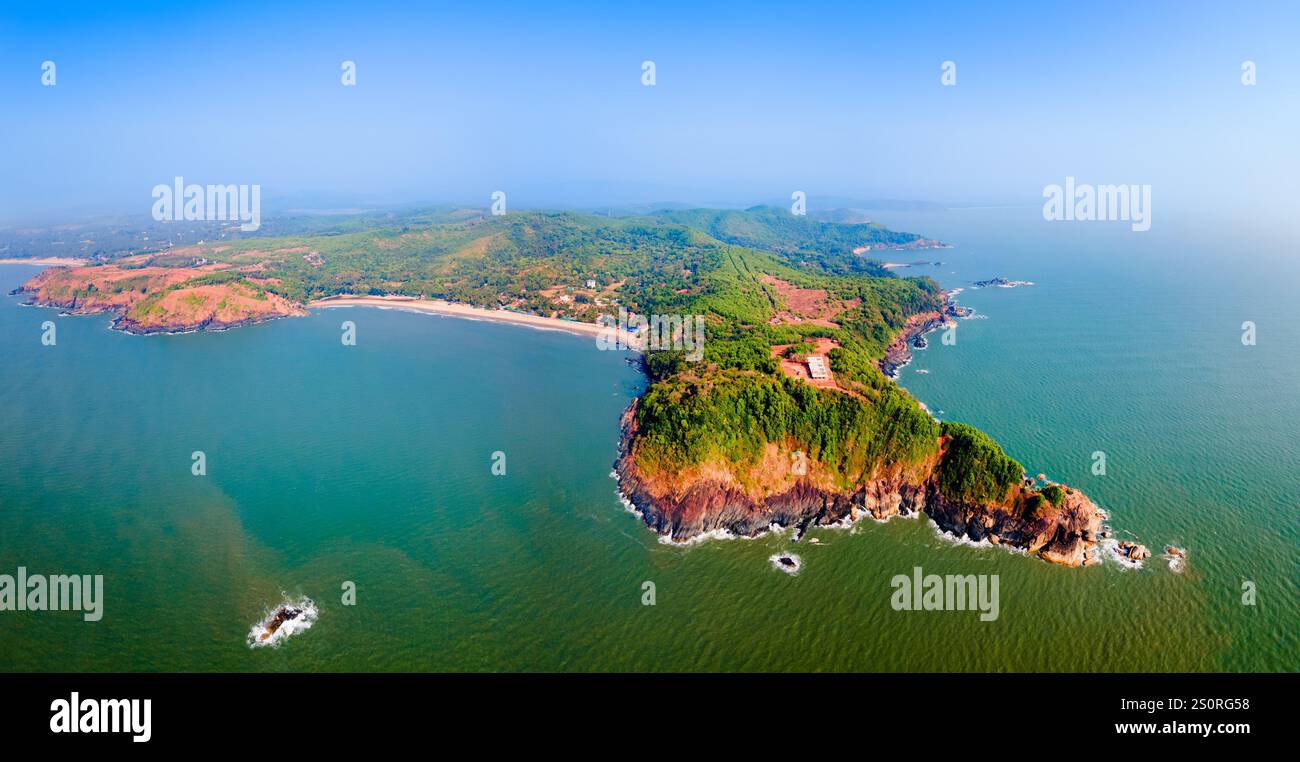 Kudle aerial panoramic view. Kudle Beach is a major tourist attraction ...