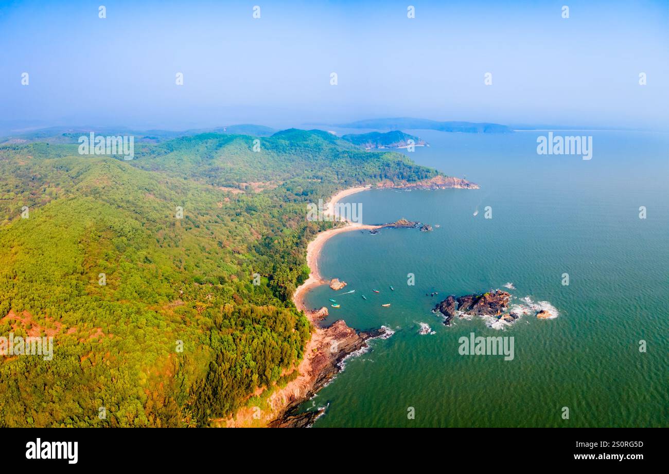Om Beach aerial panoramic view. Om Beach is a major tourist attraction ...