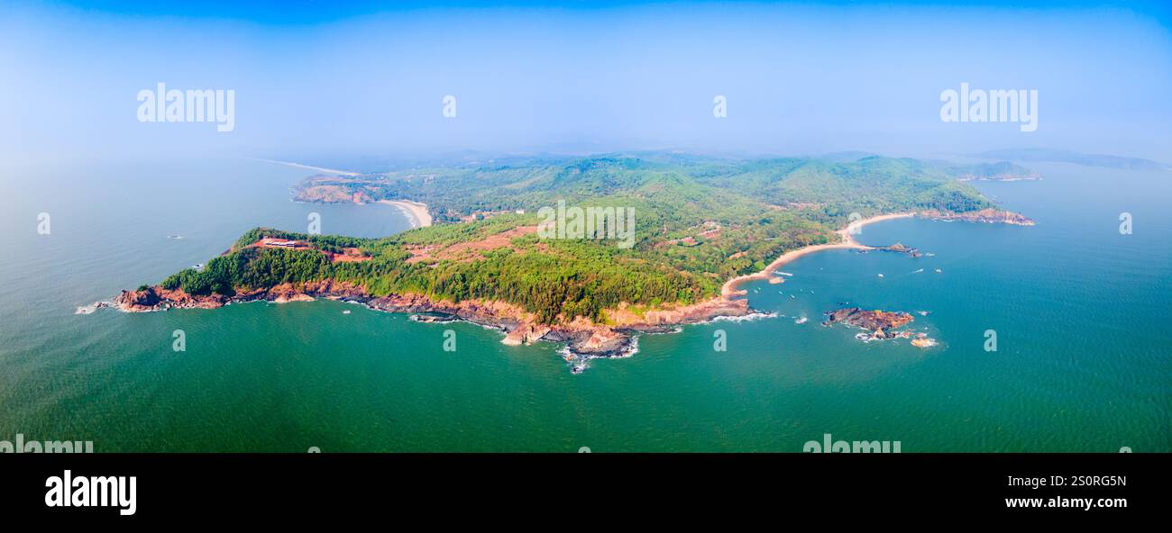 Om Beach aerial panoramic view. Om Beach is a major tourist attraction ...