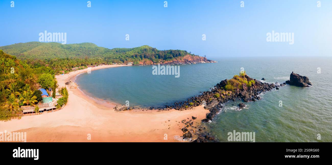 Om Beach aerial panoramic view. Om Beach is a major tourist attraction ...