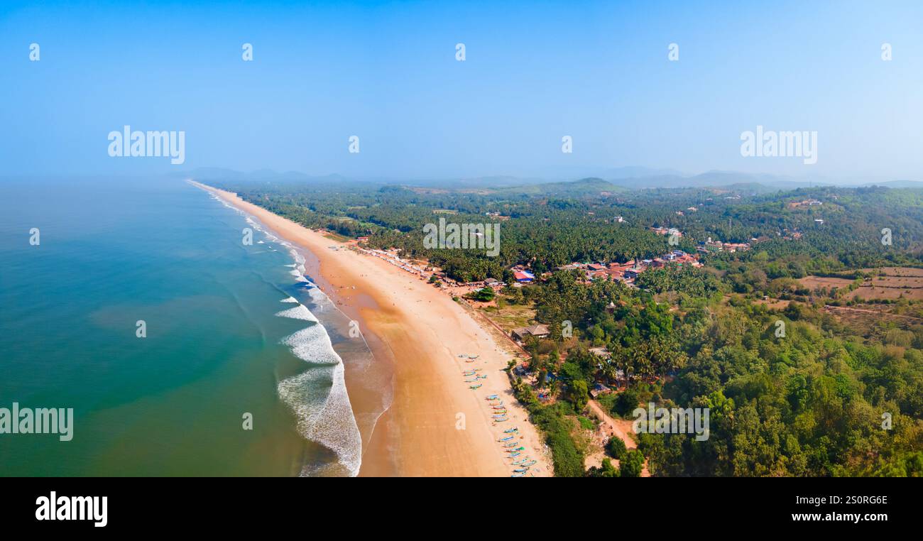 Gokarna Beach aerial panoramic view. Gokarna Beach is a major tourist ...