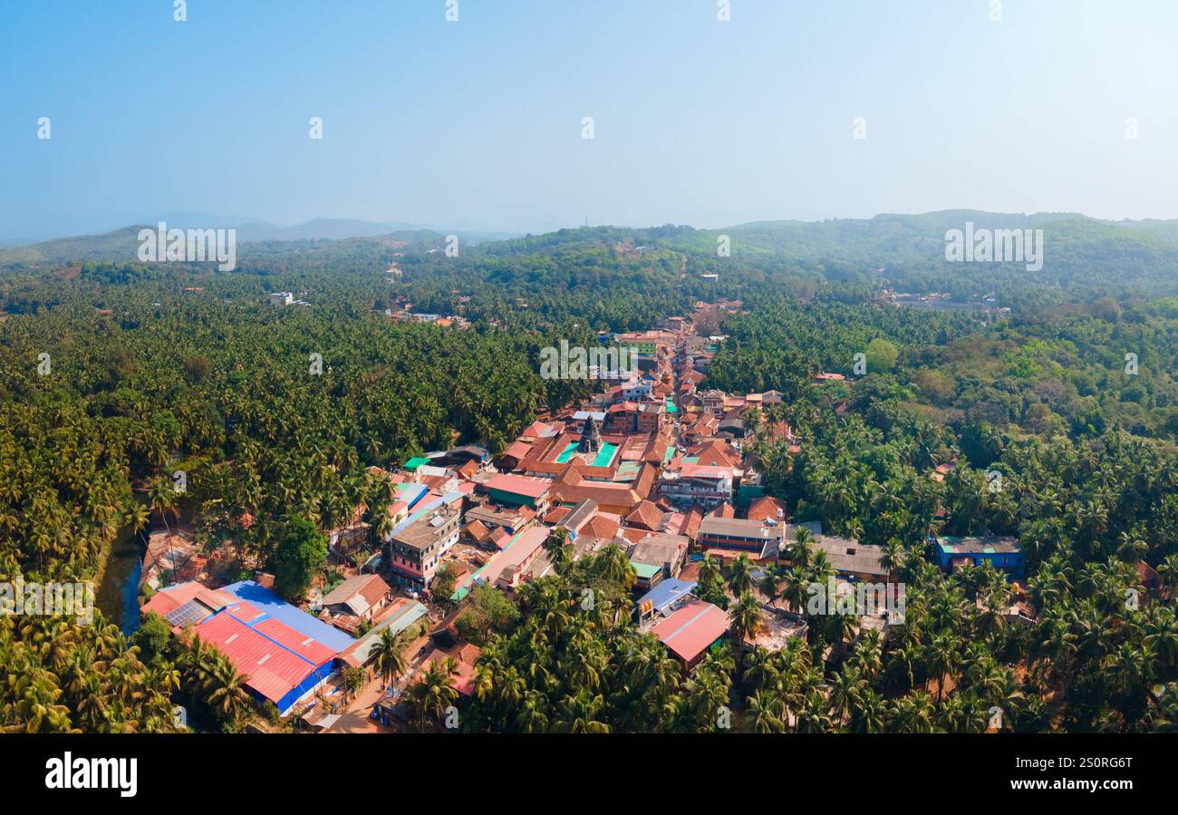 Gokarna town aerial panoramic view. Gokarna Beach is a major tourist ...