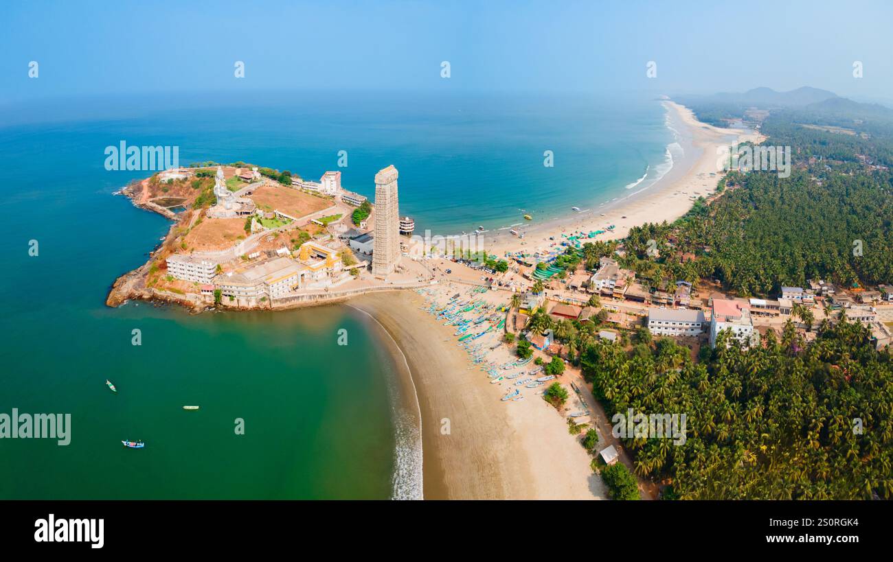 Murudeshwara Temple aerial panoramic view. Murudeshwara Temple is ...