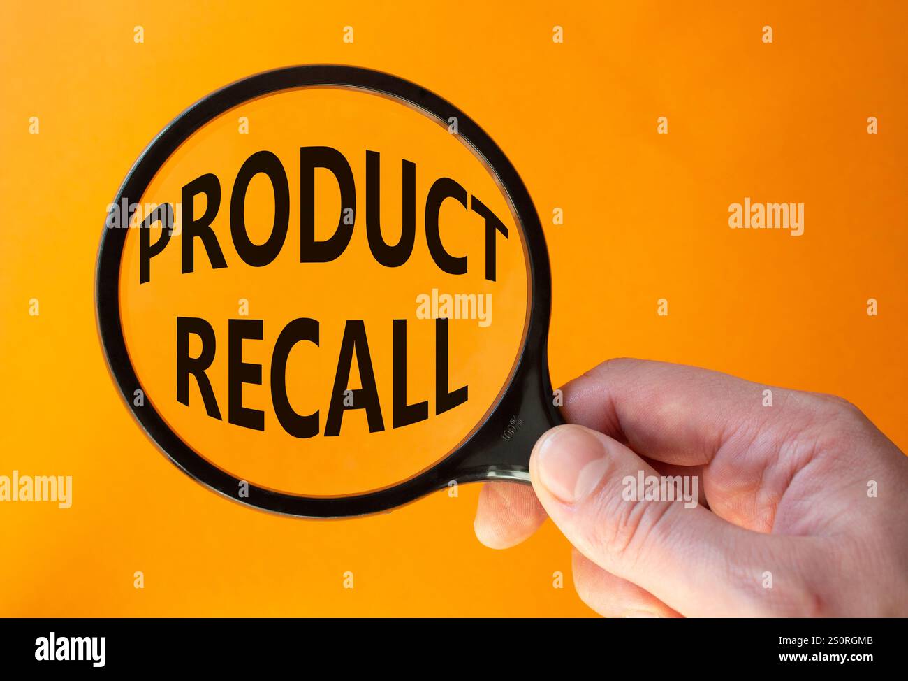 Product recall symbol. Concept words Product recall on magnifying glass ...