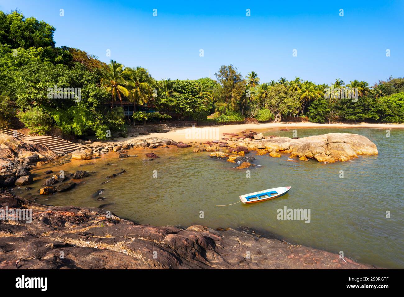 Om Beach near Gokarna town. Om Beach is a major tourist attraction in ...