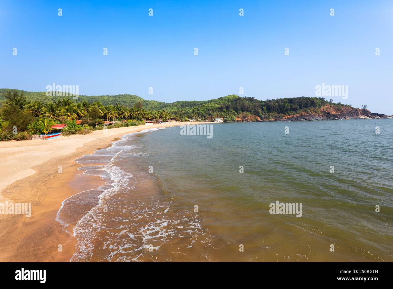 Om Beach near Gokarna town. Om Beach is a major tourist attraction in ...