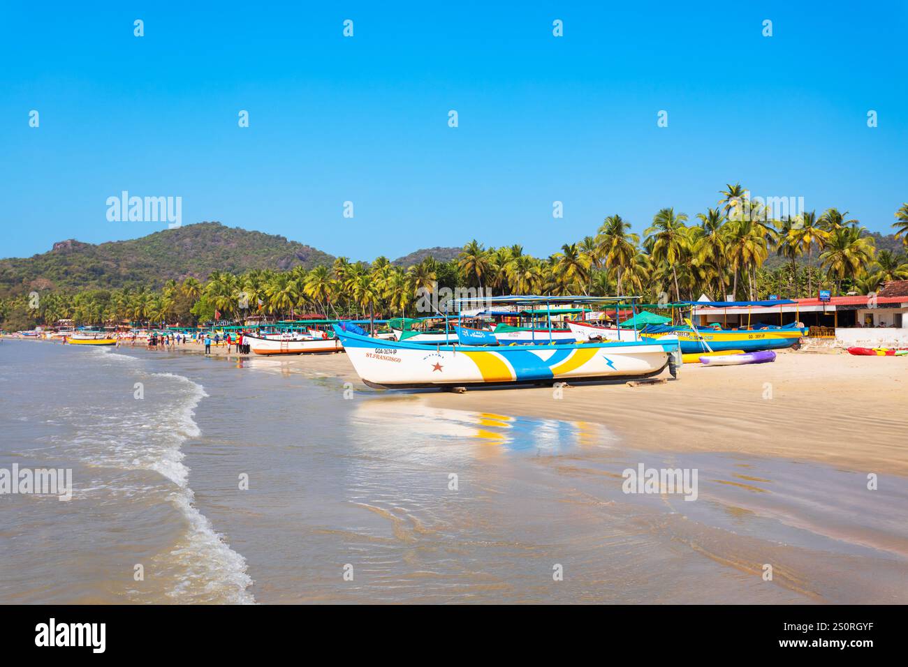 Palolem, India - January 06, 2023: Boats at the Palolem Beach. Palolem ...