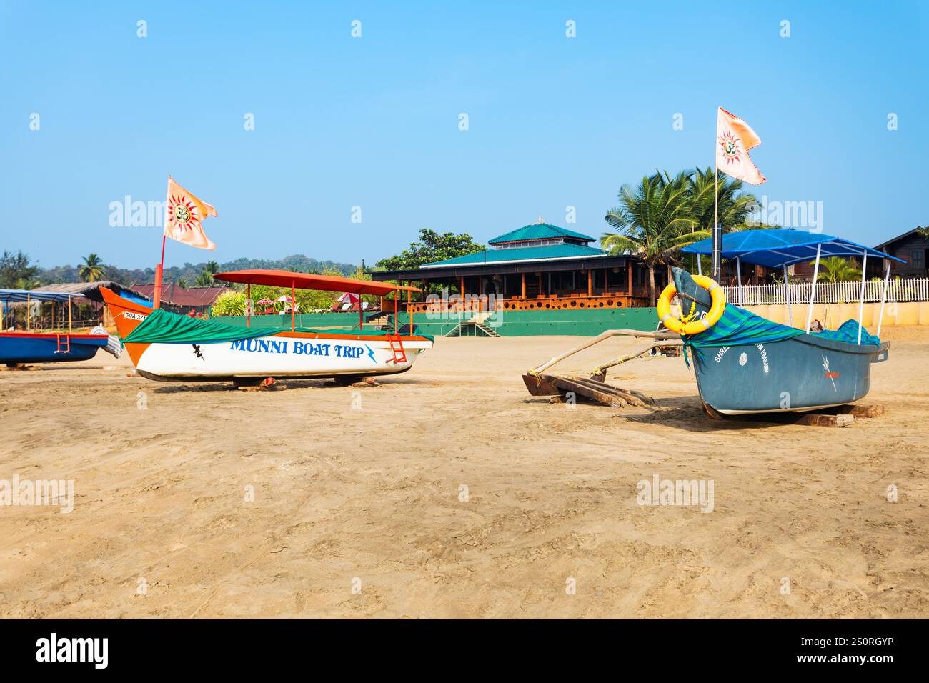 Agonda, India - January 26, 2023: Boats at the Agonda Beach. Agonda ...