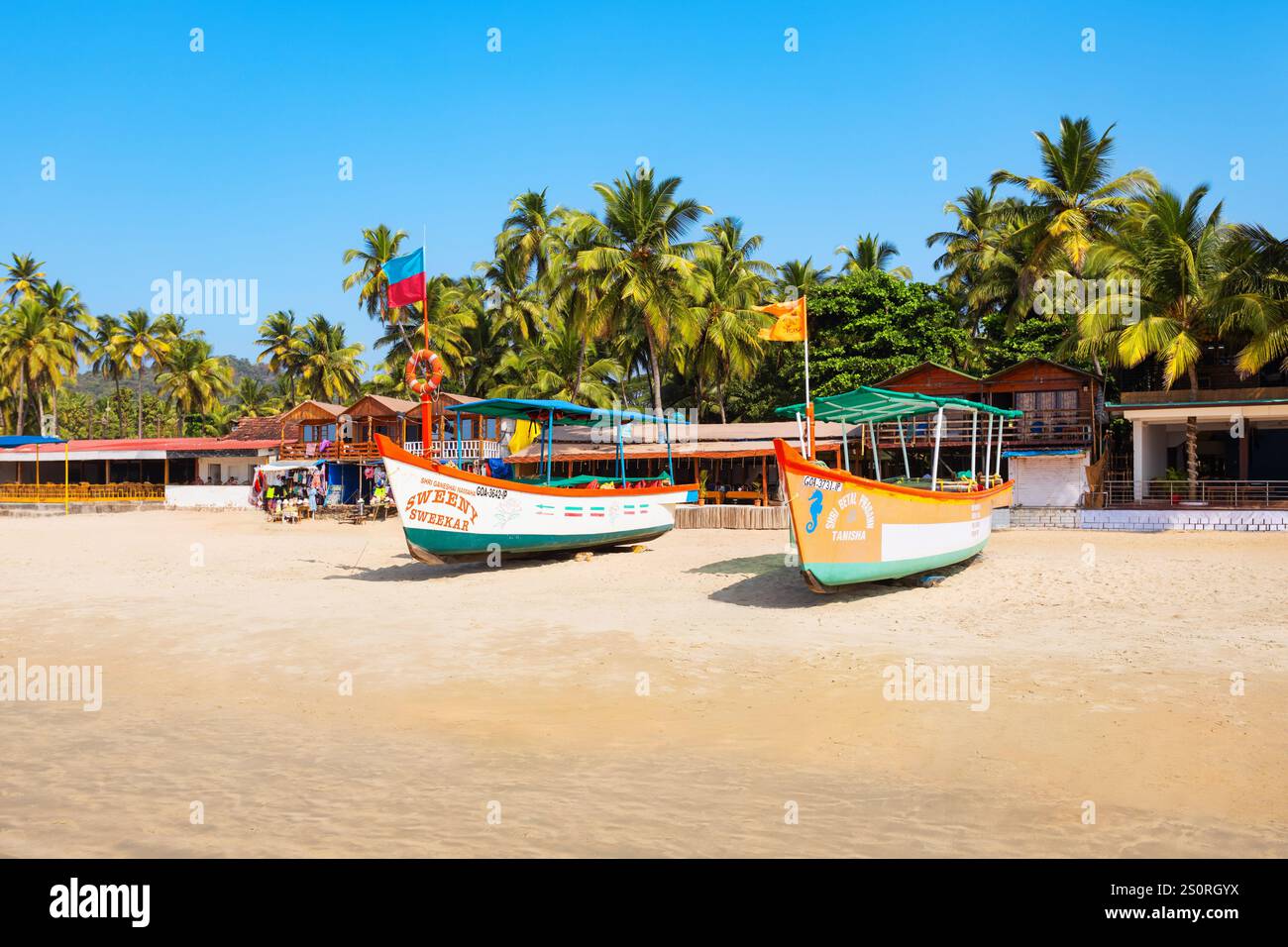Palolem, India - January 06, 2023: Boats at the Palolem Beach. Palolem ...
