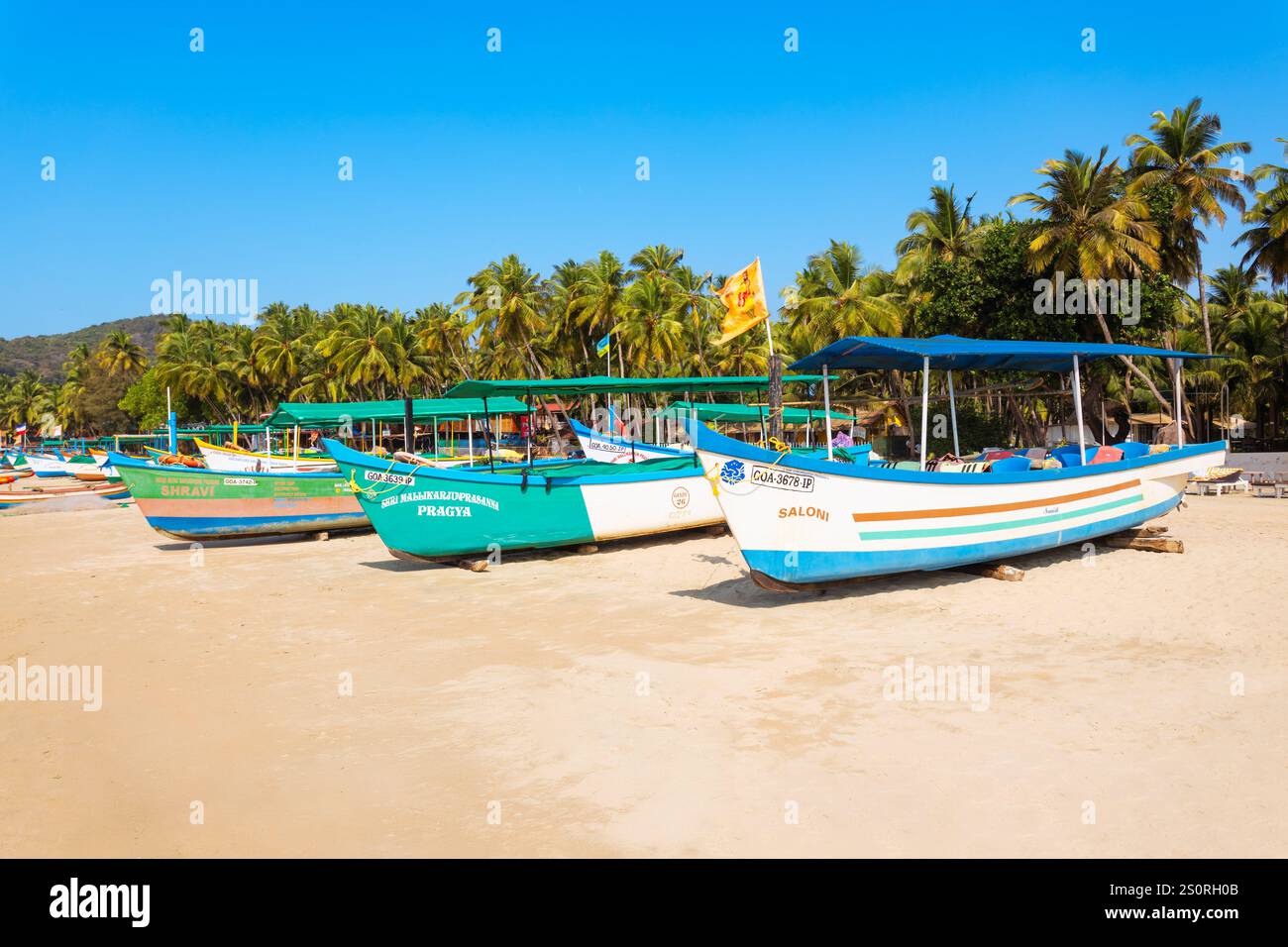 Palolem, India - January 06, 2023: Boats at the Palolem Beach. Palolem ...