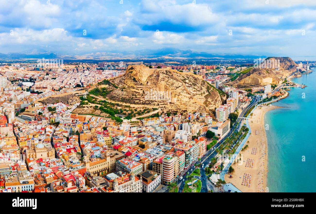 Santa Barbara Castle aerial panoramic view. Santa Barbara Castle is a ...