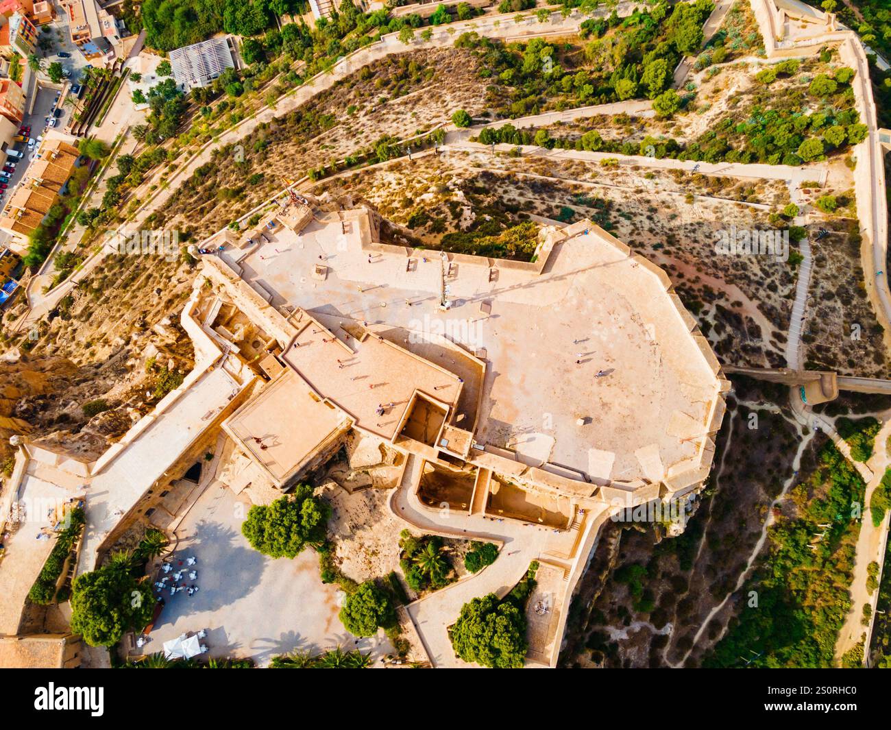 Santa Barbara Castle aerial panoramic view. Santa Barbara Castle is a ...