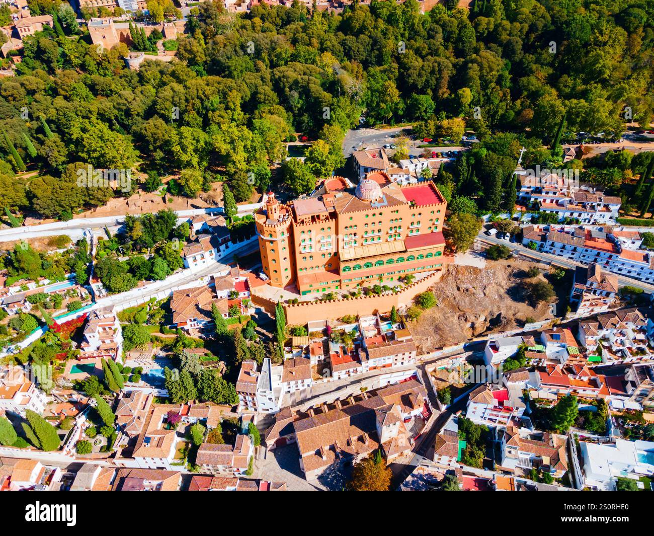 Granada aerial panoramic view. Granada is the capital city of the ...