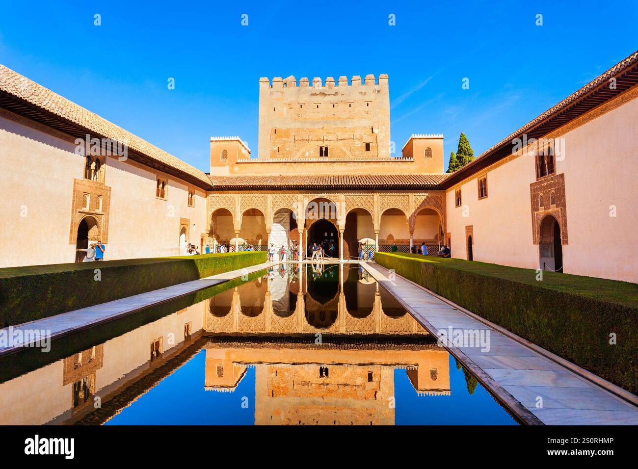 The Court of the Myrtles is the central part of the Comares Palace ...