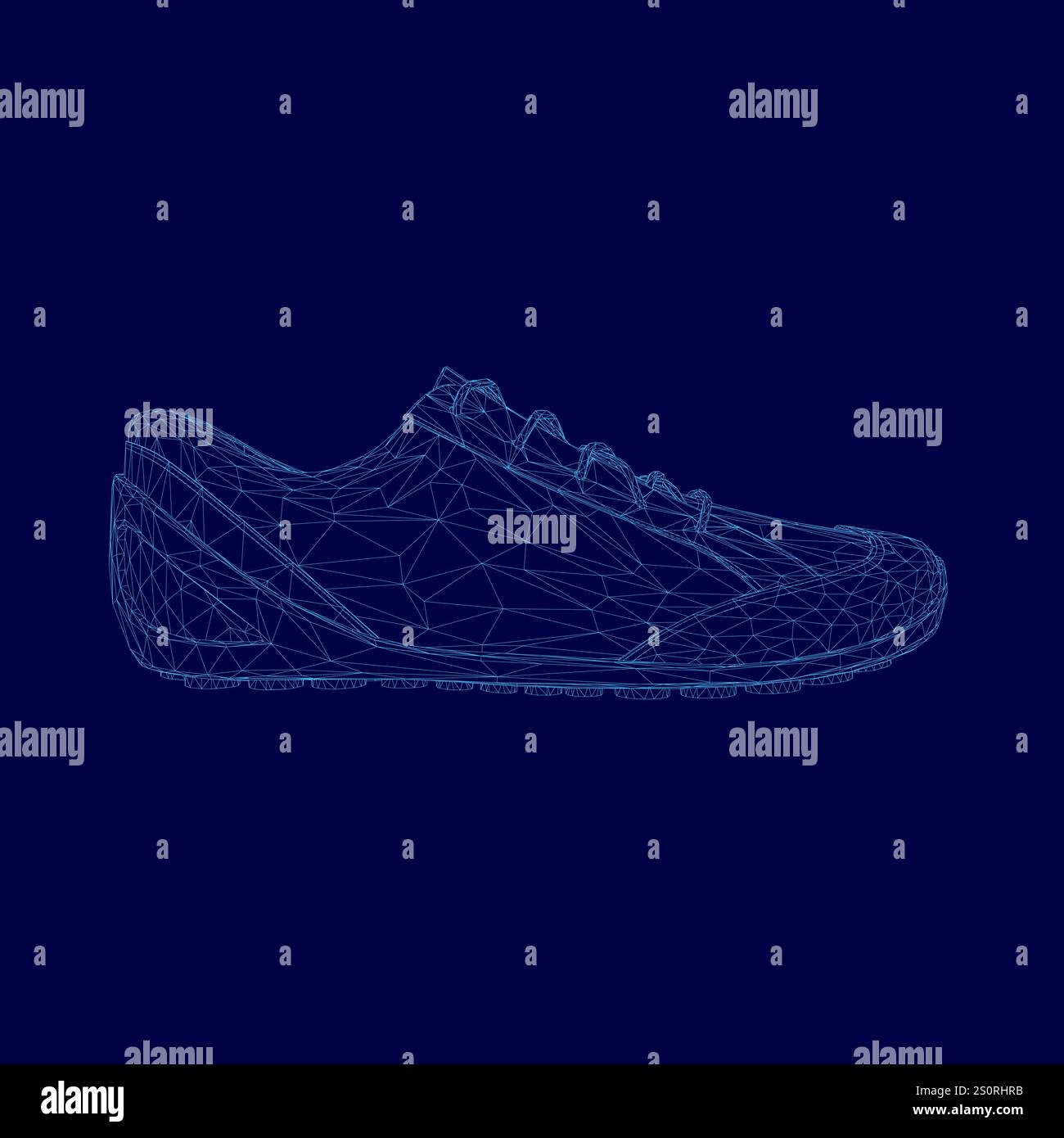 Shoe is shown in a blue color. The shoe is made of a material that is ...