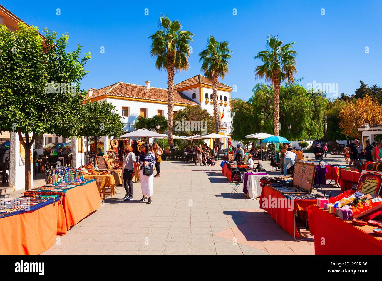 Orgiva, Spain - October 21, 2021: Thursday Market at the Plaza de la ...