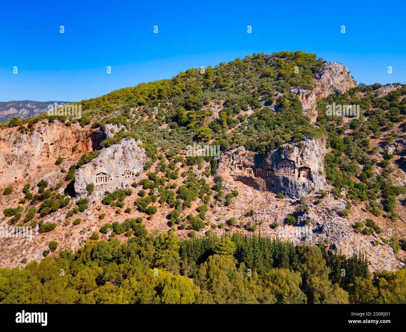 Kaunos Rock Tombs of the Kings at the Kaunos ancient city aerial ...