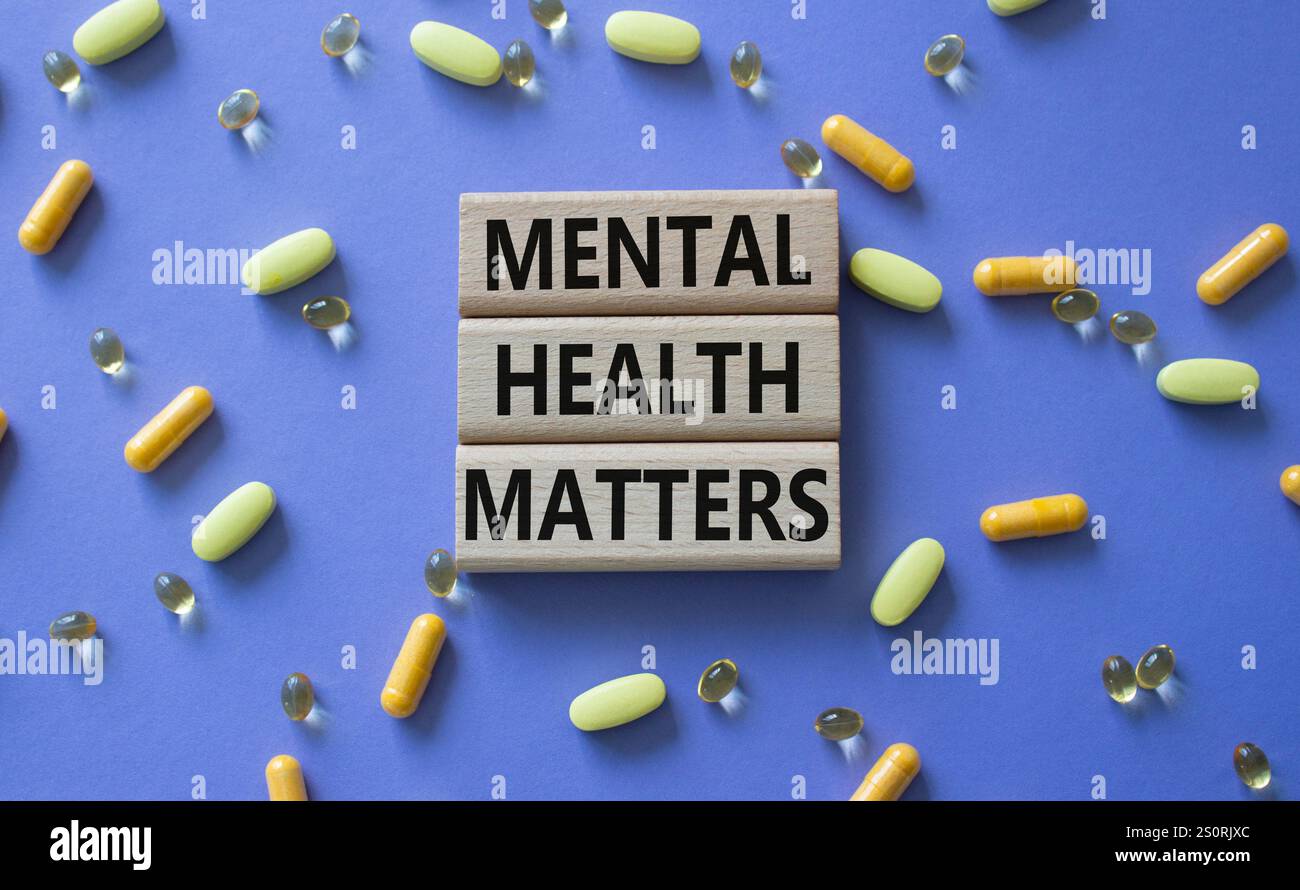 Mental Health Matters symbol. Concept words Mental Health Matters on ...