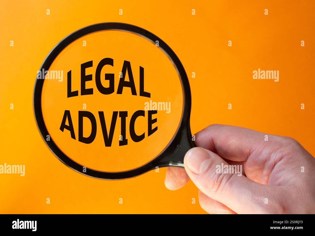Legal advice symbol. Magnifying glass with words Legal advice ...