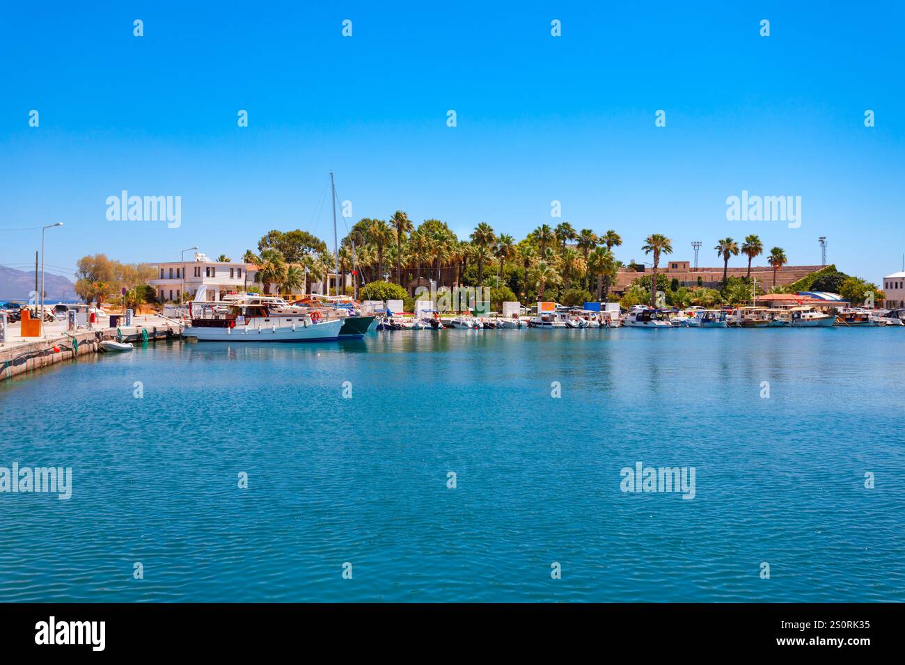 Boats and yachts at Datca marina in Turkey. Datca is a town near ...