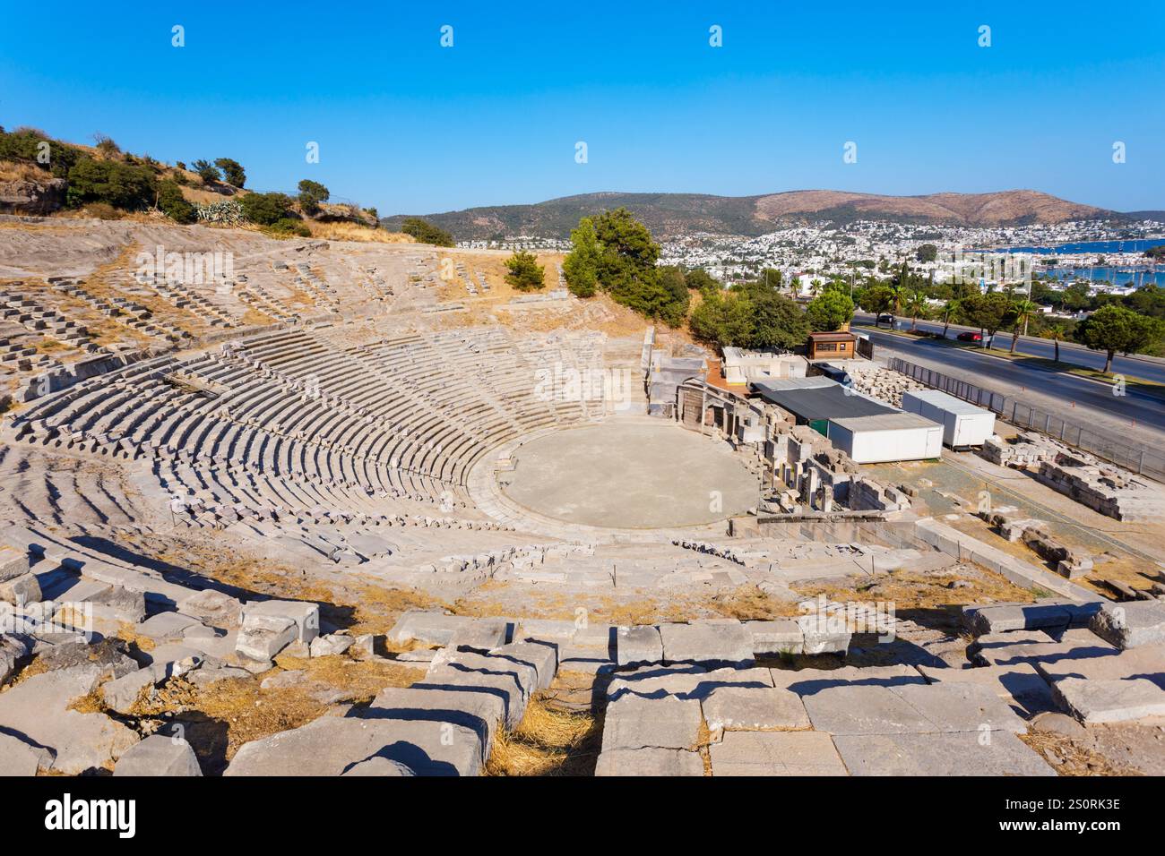 Bodrum Ancient Theatre in Bodrum city. Bodrum is a city in Mugla ...