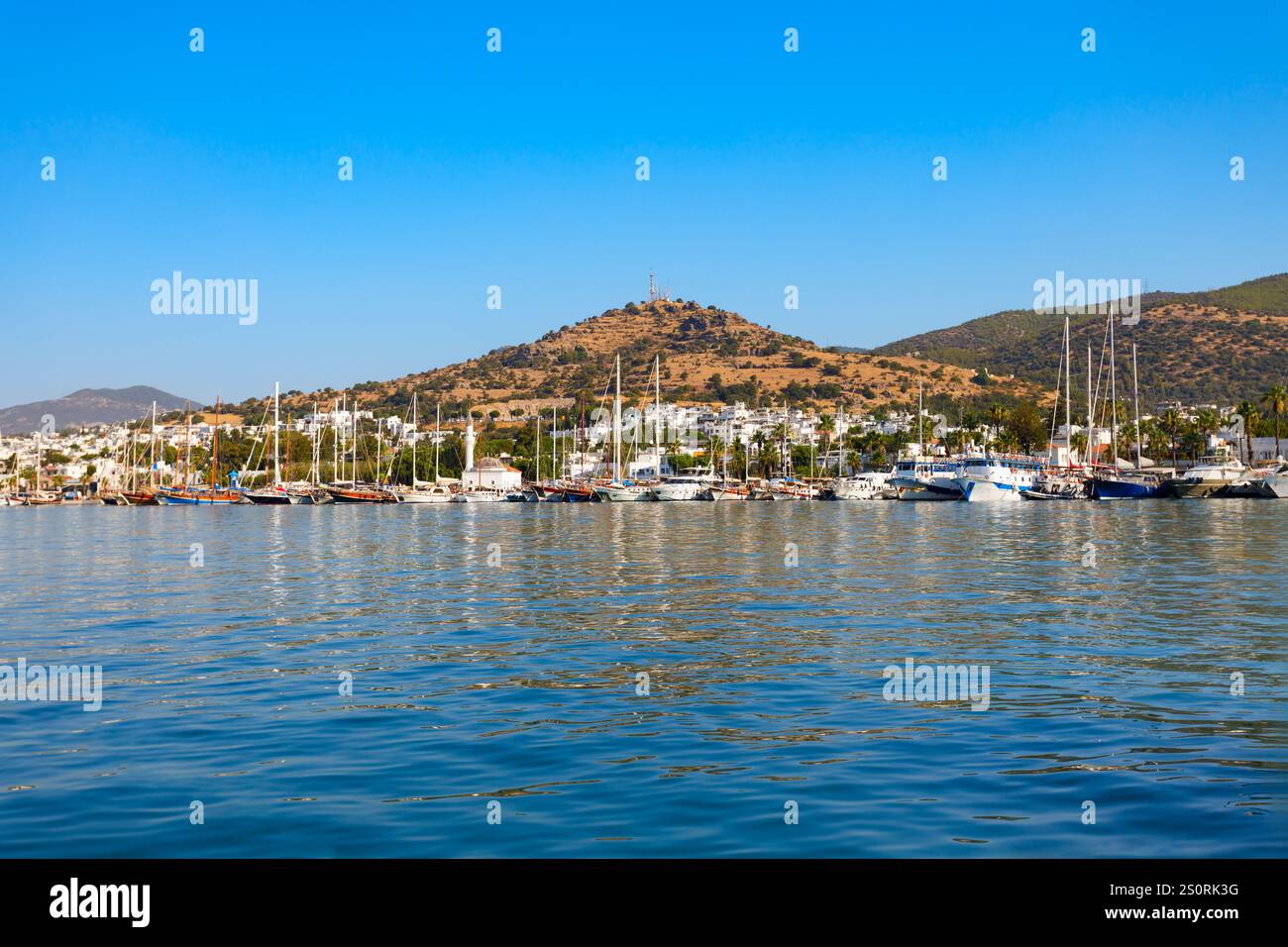 Boats and yachts at the Bodrum city marina. Bodrum is a city in Mugla ...