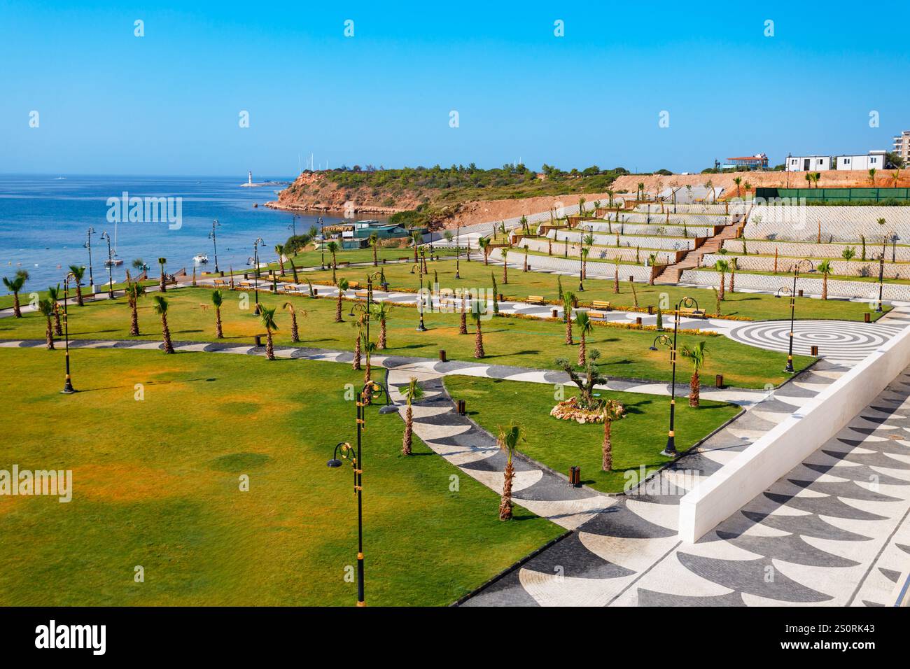 Beauty public park near the Didim amphitheater in Turkey. Didim is a ...
