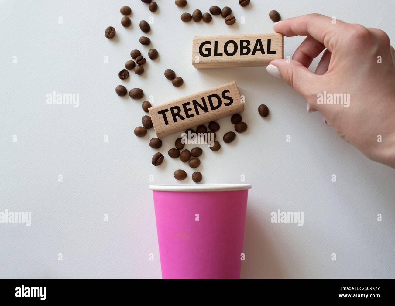 Global Trends symbol. Concept word Global Trends on wooden blocks ...