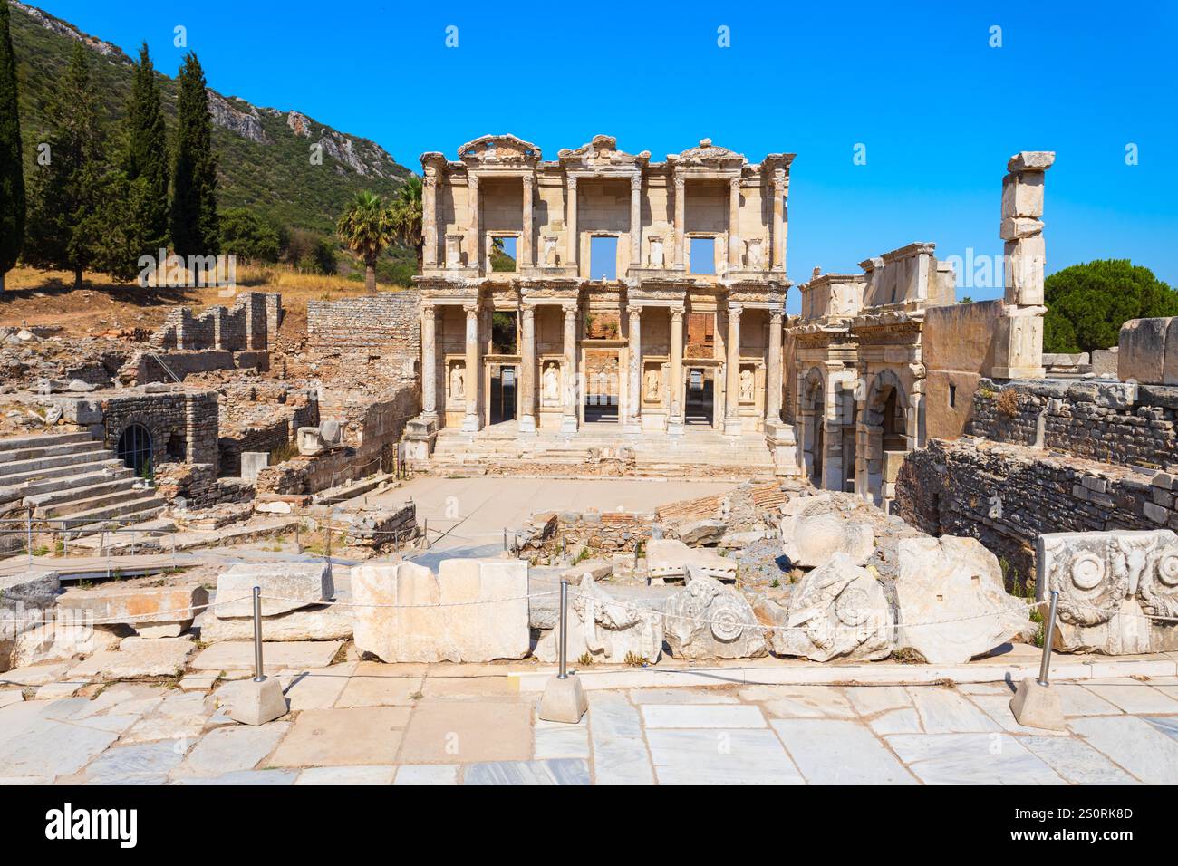 The Library of Celsus in Ephesus ancient greek city. Ephesus or Efes is ...