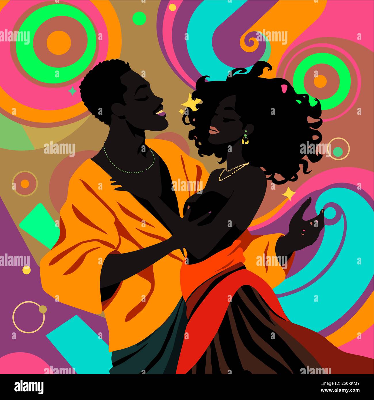 Black couple, african american man, woman dancing Stock Vector Image & Art - Alamy